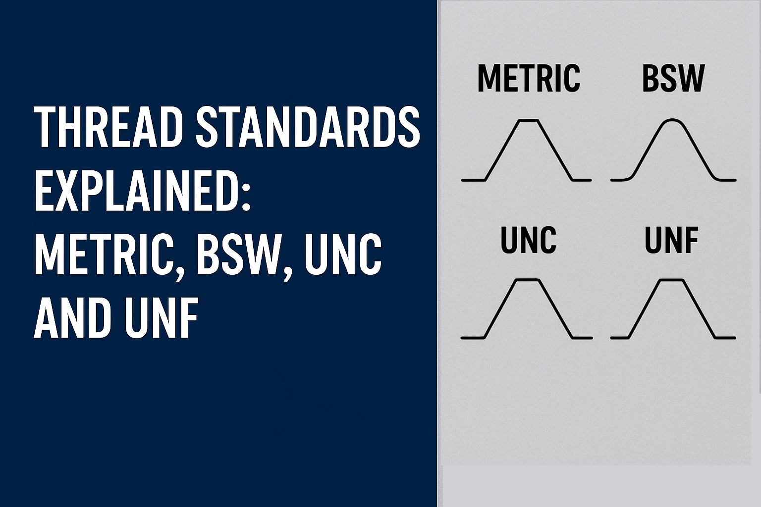 Thread Standards Explained: Metric, BSW, BSF, UNC and UNF